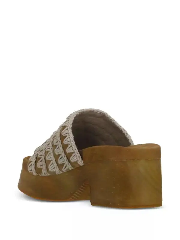 Mou Crochet-knit Platform Sandals