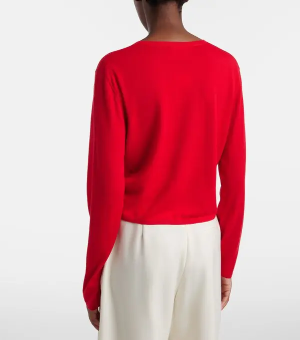 LESET Merino Wool Cardigan - Red