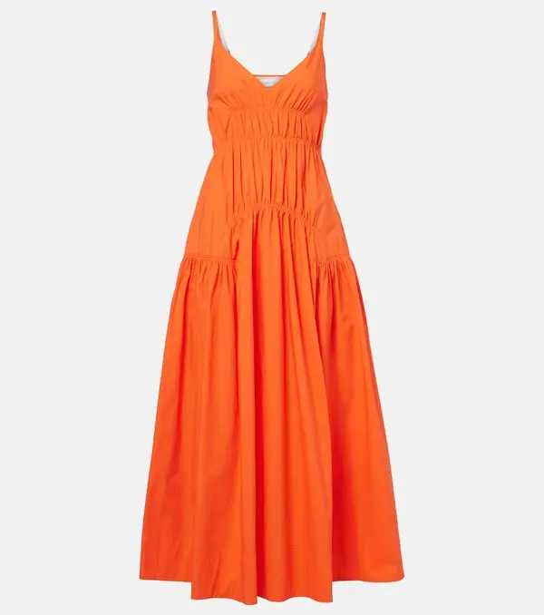 Proenza Schouler White Label Gathered Maxi Dress - Orange