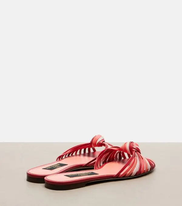 Dolce & Gabbana Bianca 2.0 Leather Slides - Red