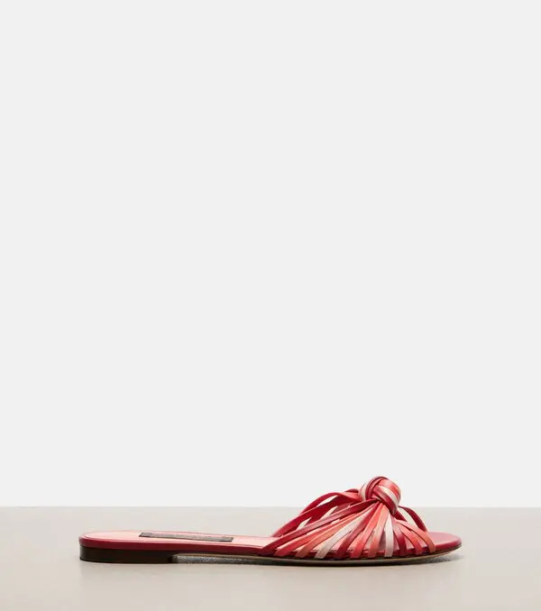 Dolce & Gabbana Bianca 2.0 Leather Slides - Red