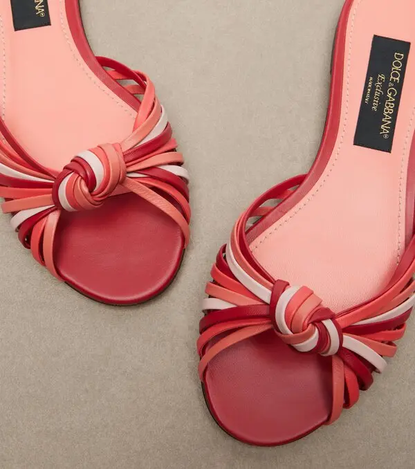 Dolce & Gabbana Bianca 2.0 Leather Slides - Red