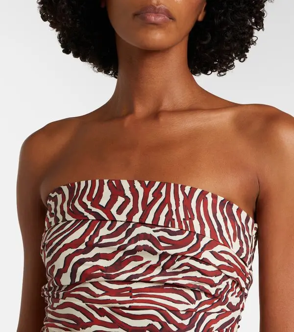 Proenza Schouler Maisy Printed Cotton-blend Tube Top - Red