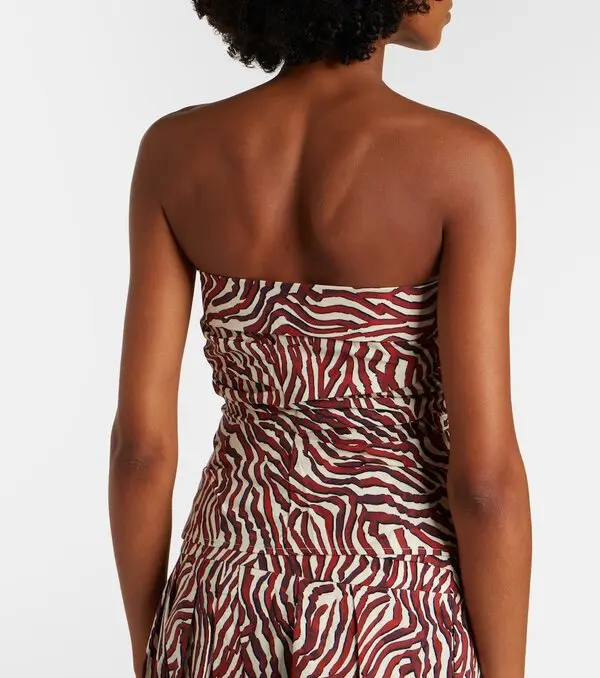 Proenza Schouler Maisy Printed Cotton-blend Tube Top - Red