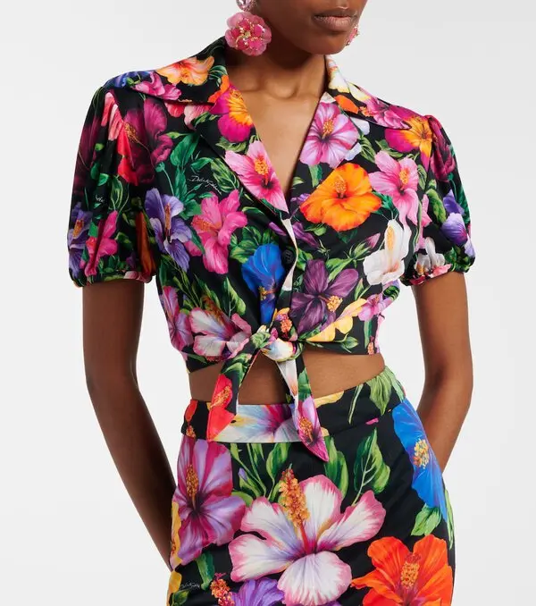 Dolce & Gabbana Floral Print Cropped Top