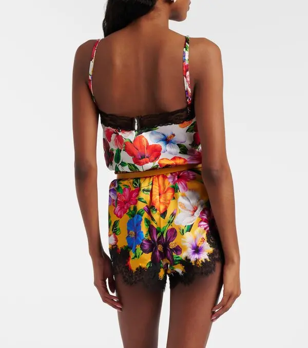Dolce & Gabbana Floral Silk-blend Satin Shorts