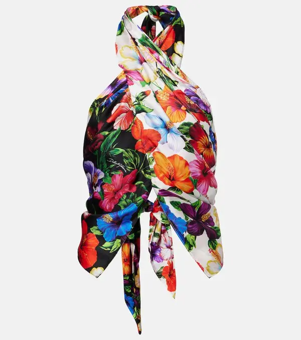 Dolce & Gabbana Floral Print Silk Top