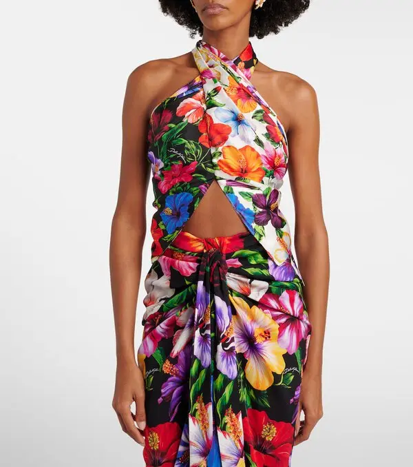 Dolce & Gabbana Floral Print Silk Top