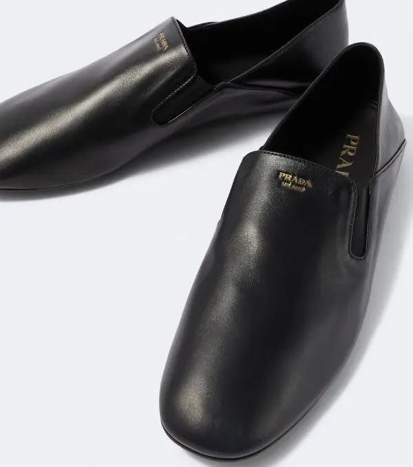 Prada Leather Loafers - Black