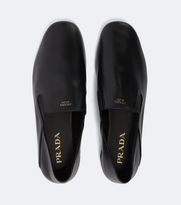 Prada Leather Loafers - Black