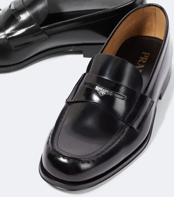 Prada Leather Loafers - Black