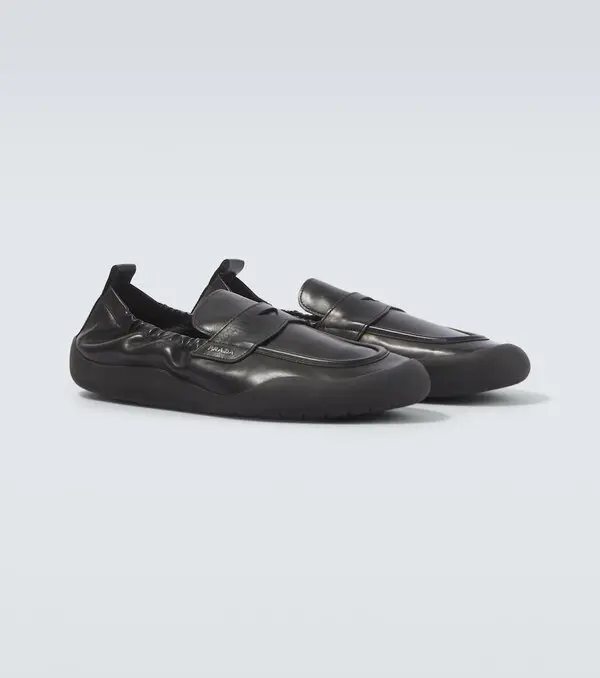 Prada Leather Loafers - Black