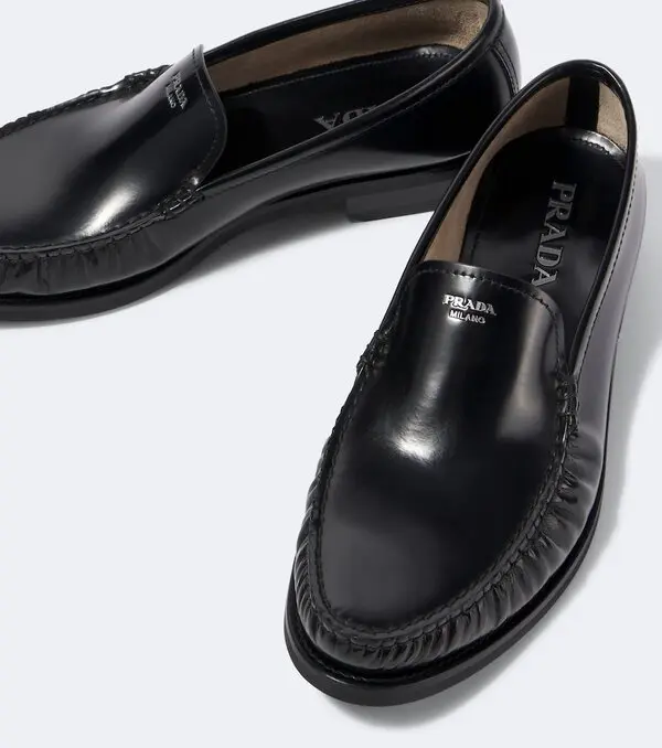Prada Leather Loafers - Black