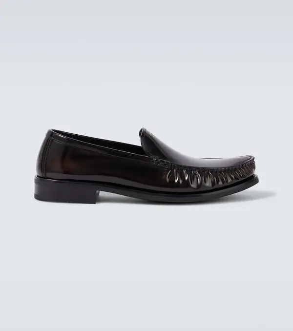 Prada Nubuck Leather Loafers - Brown