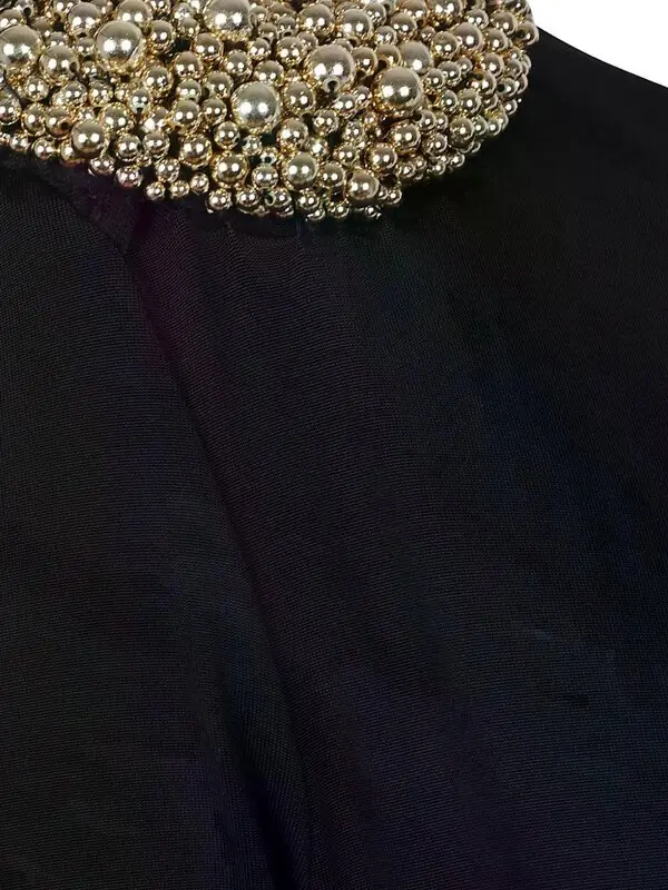 Amen Embellished Ruched Dress - Black