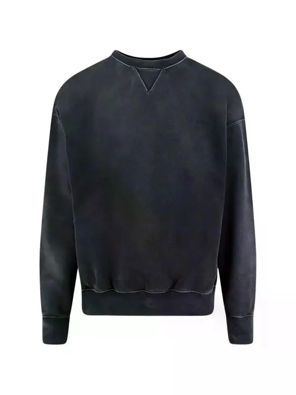 MAISON MARGIELA Faded Effect Logo Embroidered Sweater - Black
