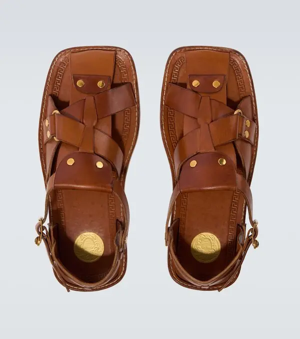 Versace Souvenir Leather Fisherman Sandals