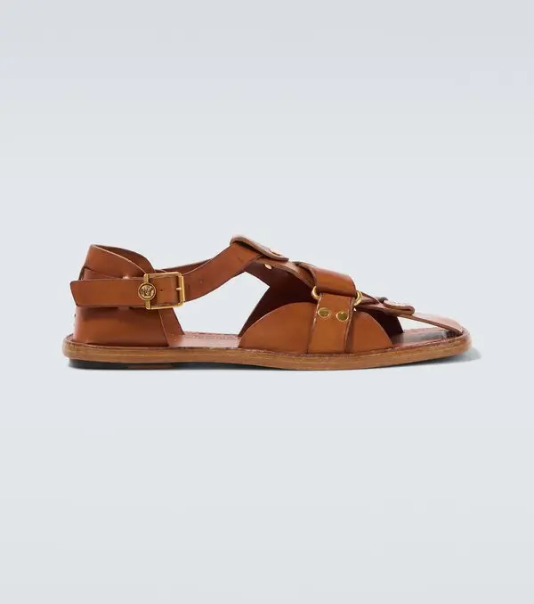 Versace Souvenir Leather Fisherman Sandals
