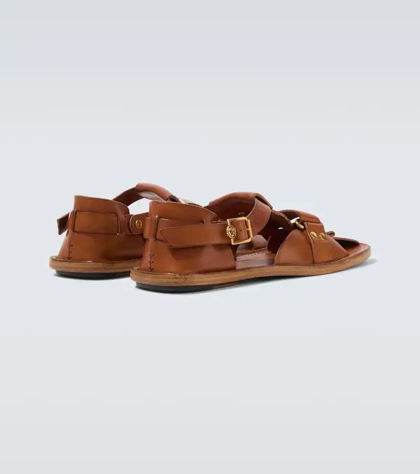 Versace Souvenir Leather Fisherman Sandals