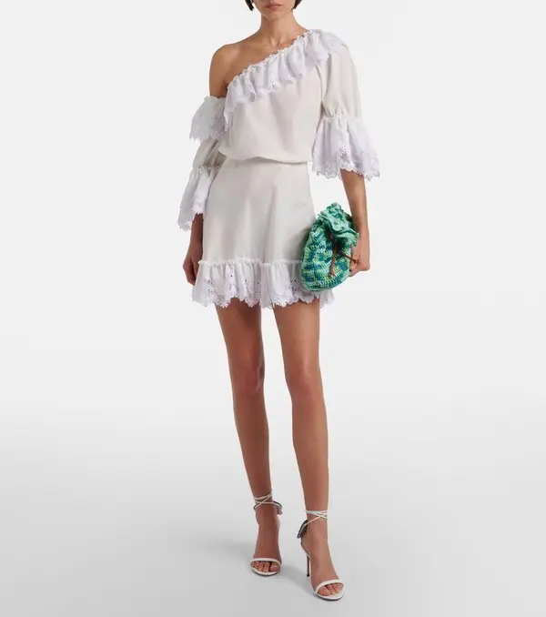 AQUAZZURA Calypso Floral Appliqué Raffia Clutch