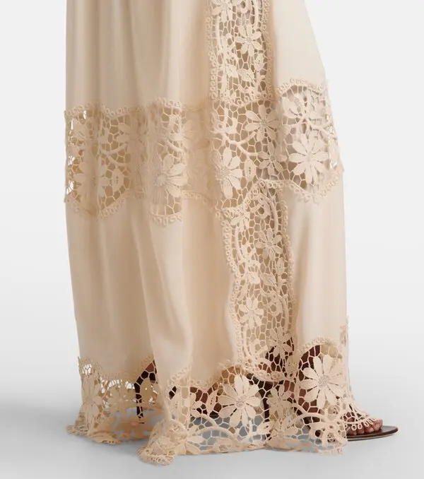Elie Saab Georgette And Macramé Gown