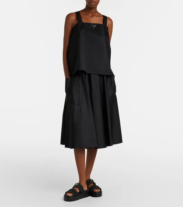 Prada Matelassé Leather Platform Sandals - Black