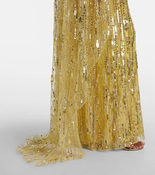 Jenny Packham Elio Embellished Gown - Yellow