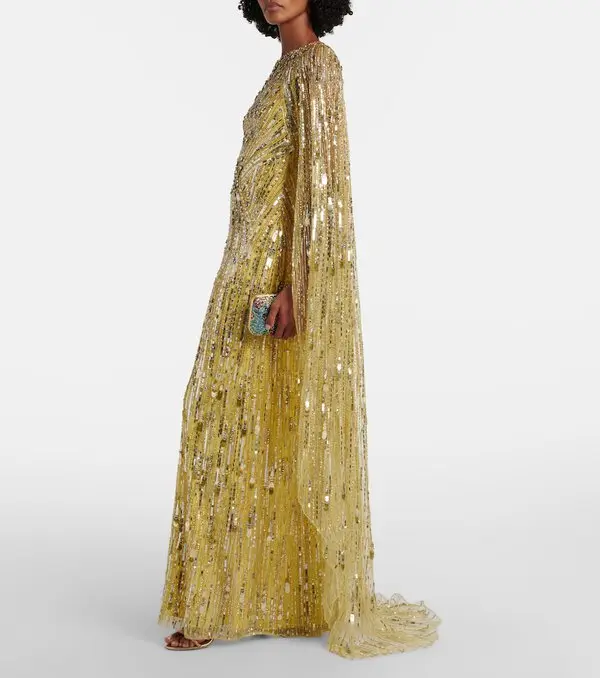 Jenny Packham Elio Embellished Gown - Yellow