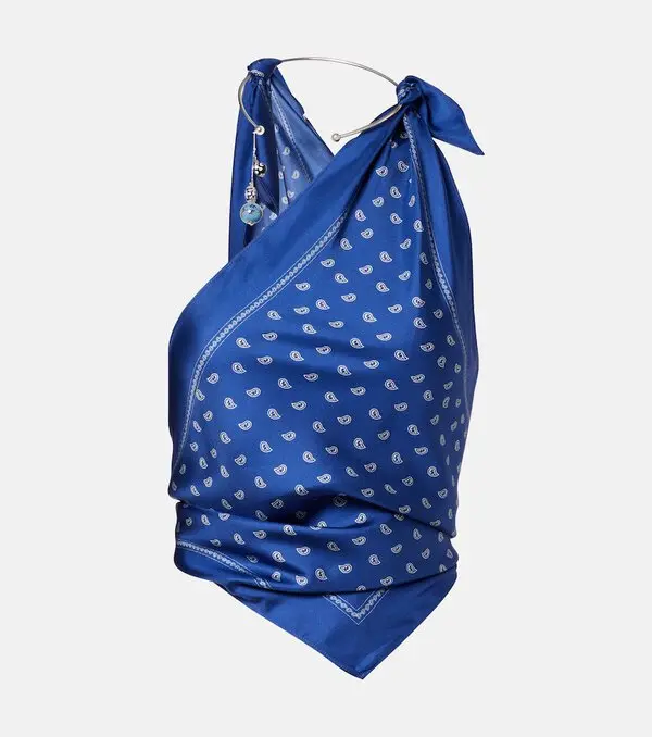 Christopher Esber Bandana Draped Silk Top