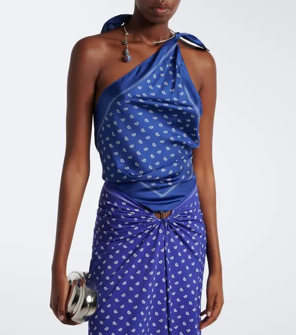 Christopher Esber Bandana Draped Silk Top