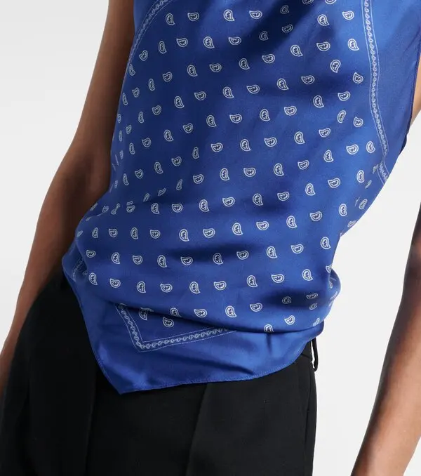 Christopher Esber Bandana Draped Silk Top
