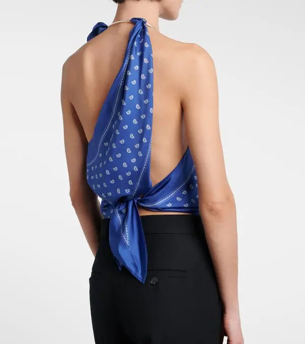 Christopher Esber Bandana Draped Silk Top