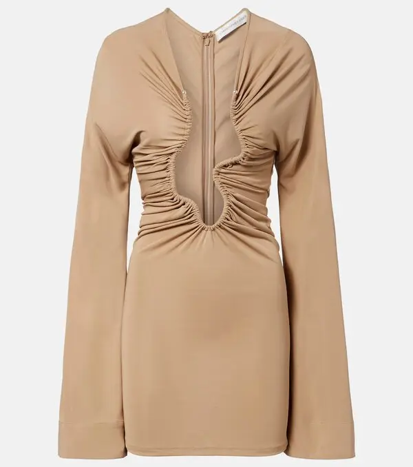 Christopher Esber Salacia Ruched Minidress - Beige