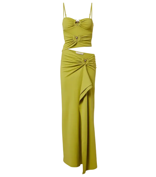 Christopher Esber Orbit Cotton-blend Midi Dress - Green