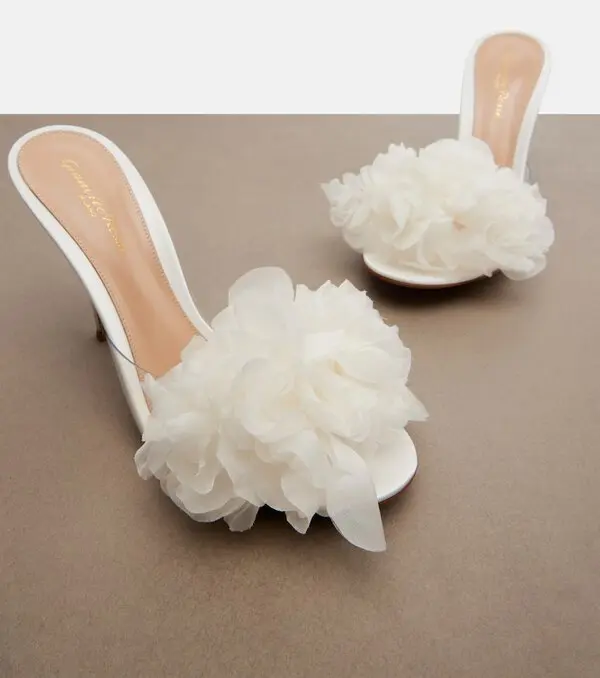 GIANVITO ROSSI Floral Mules