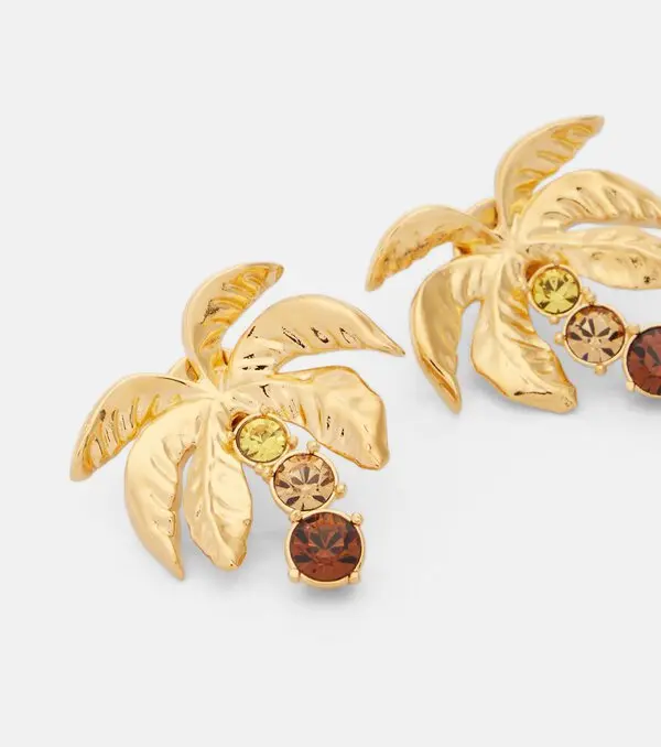 Oscar De La Renta Palm Tree Embellished Earrings