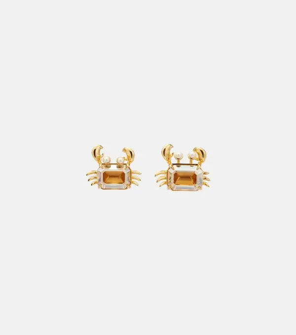 Oscar De La Renta Crab Embellished Earrings - Gold