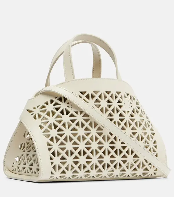 FERRAGAMO Laser-cut Leather Top-handle Bag - White