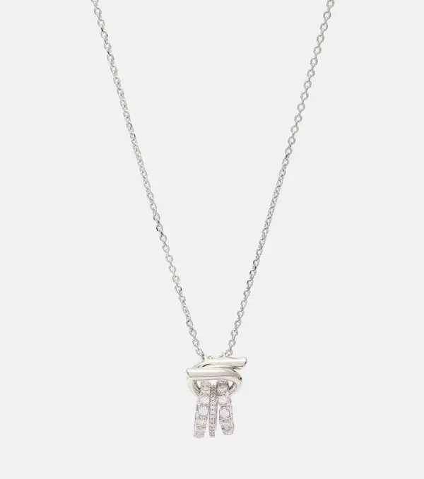 FERRAGAMO Gancini Crystal-embellished Necklace - Silver