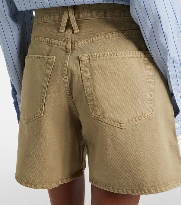 SLVRLAKE Walker Denim Shorts In Driftwood - Green