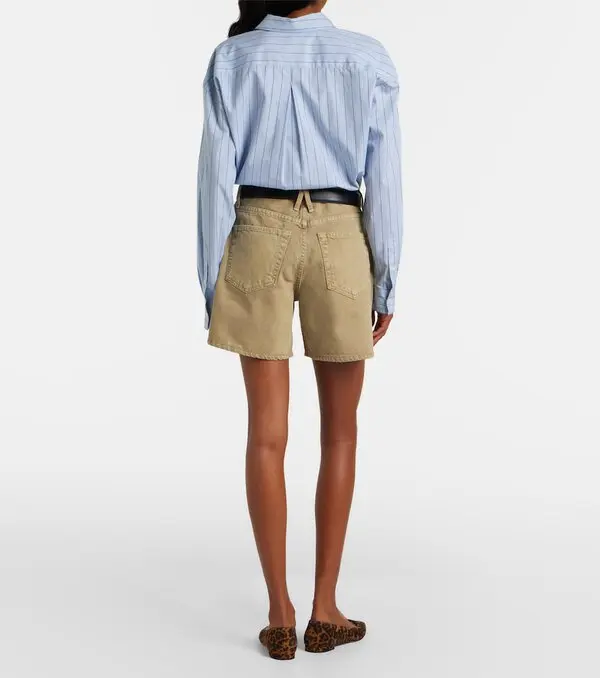 SLVRLAKE Walker Denim Shorts In Driftwood - Green