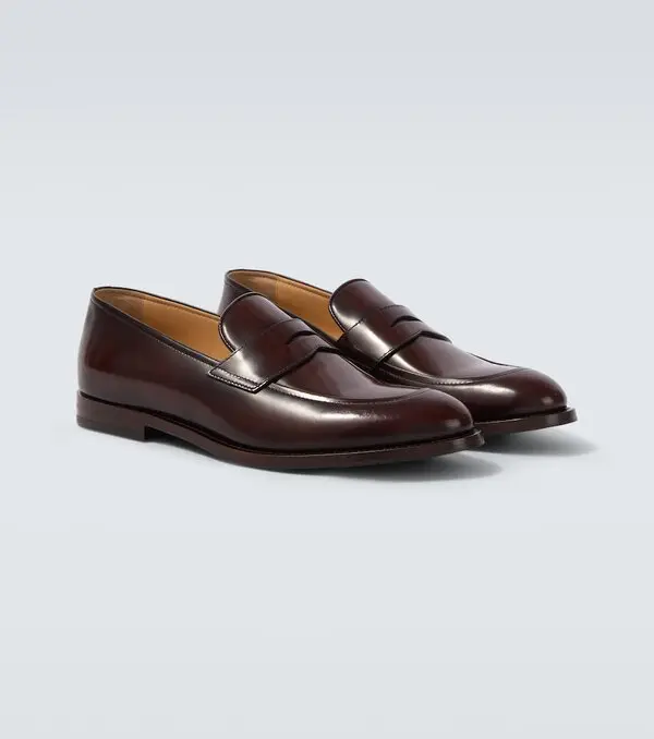 Brunello Cucinelli Leather Penny Loafers - Brown