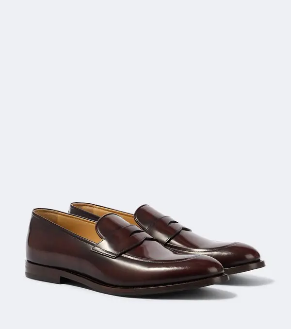 Brunello Cucinelli Leather Penny Loafers - Brown