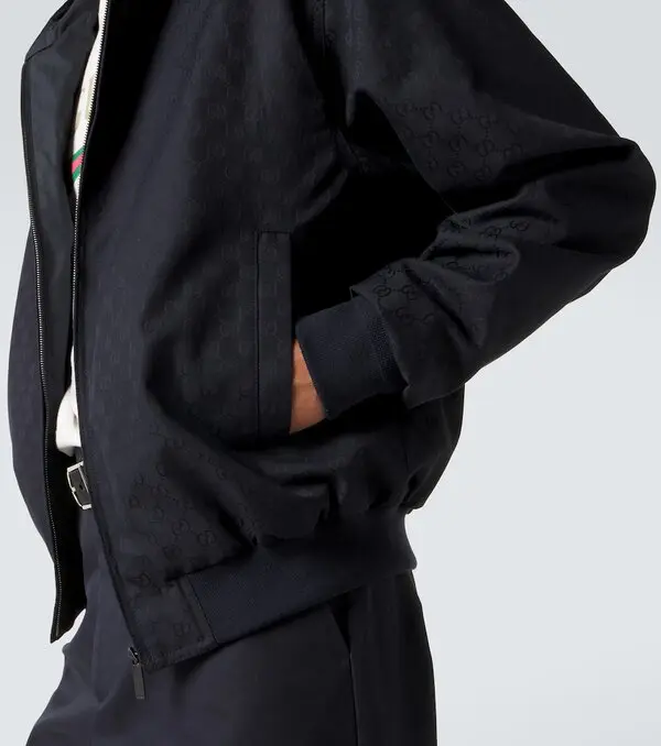 Gucci Gg Jacquard Hooded Cotton Jacket