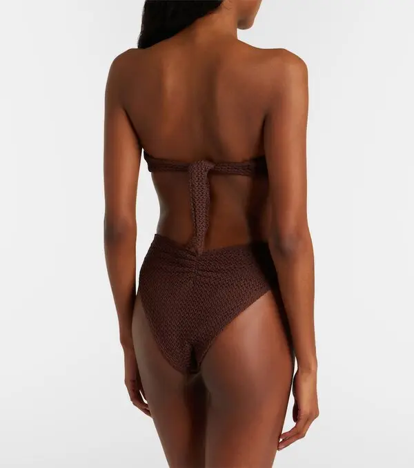 MONTCE Tori Crochet Bikini Top - Brown