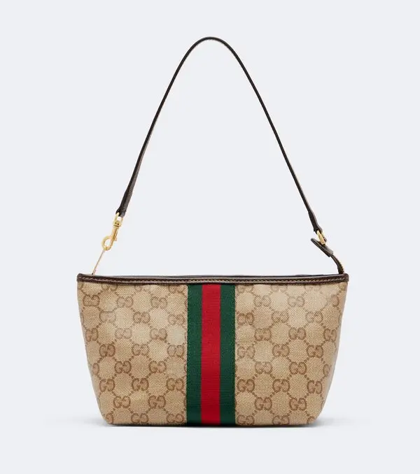 Gucci Essence Gg Canvas Mini Pouch - Tan