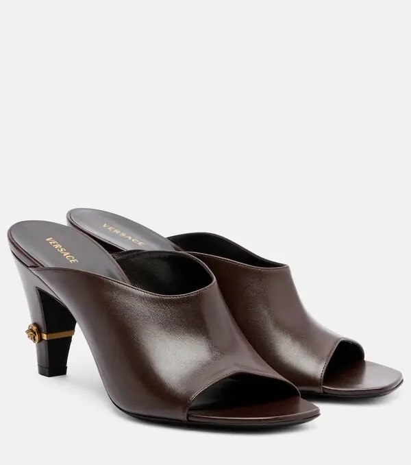 Versace Giulietta Leather Mules - Brown