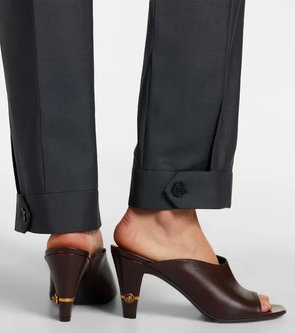 Versace Giulietta Leather Mules - Brown