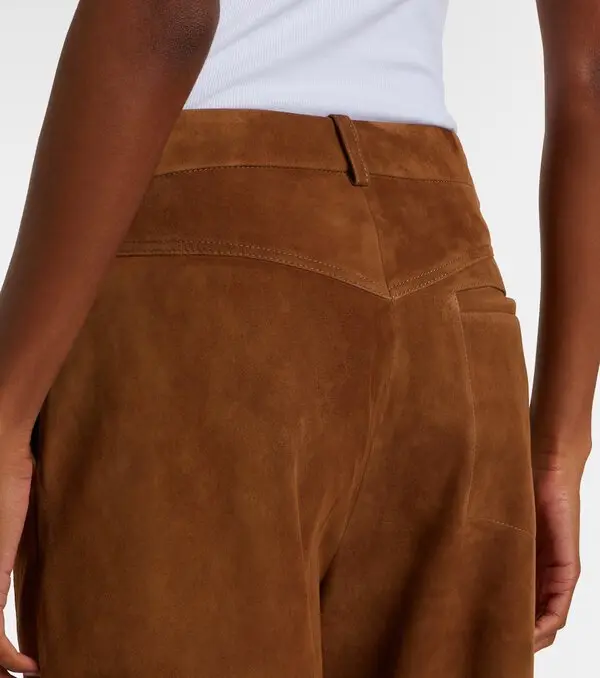 Nour Hammour Suede Wide-leg Pants