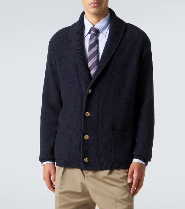 Valentino Garavani Virgin Wool Shawl Collar Cardigan